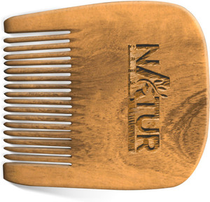 NaturCrest U Shaped Beard Comb made with Neem Wood, Pocket Comb for ...