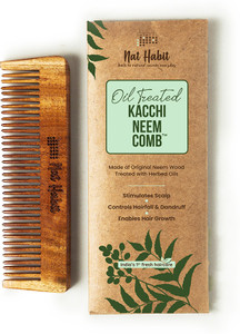 Nat Habit Kacchi Neem Wooden Pocket Comb For Men - Price in India, Buy ...