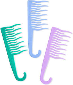 XO Curls Shower Detangling Comb Wide tooth, easy hang, Gentle on Scalp ...