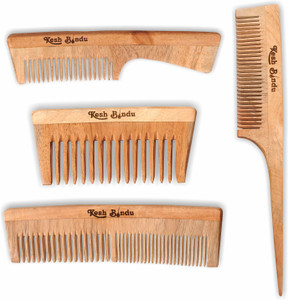 KeshBindu Different 4 Types Of Neem Wood Combs Set of 1 - Price in ...