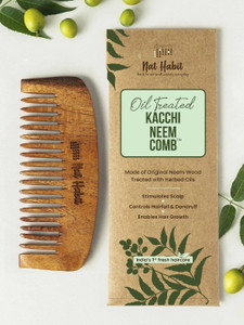 Nat Habit Wooden Bounce Comb for Hair Fall Control & Growth, Neem Comb ...