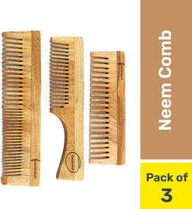 awenest Wooden Neem Comb Combo - Pack of 3 Combs Eco friendly Plastic ...