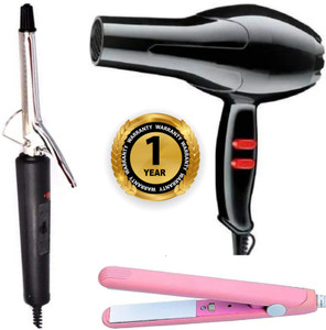 WILLA Combo Pack of 3 Dryer 1800W , Curler , Hair Straightener Hair ...