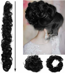 Fascinating Black Frill Messy Bun Juda Extensions Hair Extension Price ...