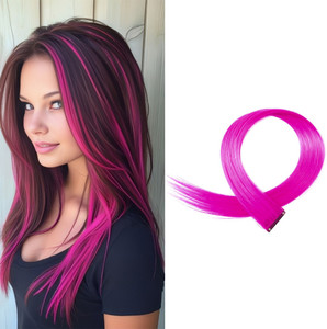 Views 2Pc Fake Streak Colored Extension Highlighter (Pink) Hair ...