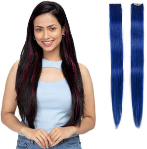 HAIR GENNIE Colour Streaks Extension 100% Real Human Women and Girls ...