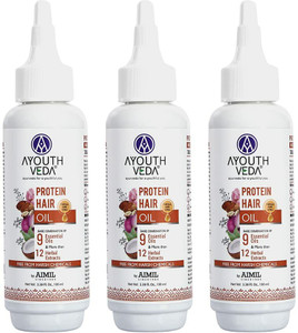 Ayouthveda PROTEIN HAIR OIL (pack of 3)(100ml each) Hair Oil - Price in ...