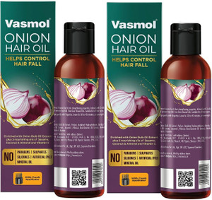 VASMOL ONION Hair Oil Helps Control Hair Fall - 2 x 100 ml Hair Oil ...