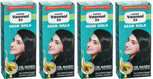 Super Vasmol 33 Kala Oil Based Hair Color - 50ml (Pack Of 4) Hair Oil ...