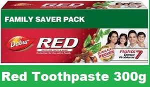 Dabur Red Toothpaste family Saver Pack ^^ 300gm (Pack of 1) Hair Oil ...