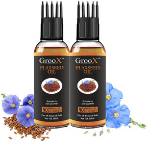 GrooX Cold Pressed Flaxseed-Linseed - Alsi ka Tel Oil for Hair, Skin ...