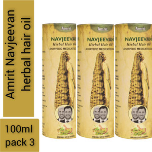Amrit Navjeevan herbal hair oil 100ml pack of 3 Hair Oil - Price in ...
