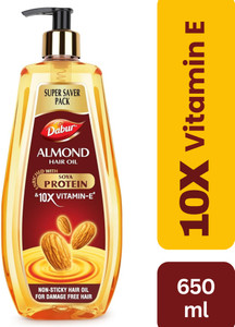 Dabur Almond with 10X Vitamin E Nourishment & Keratin Protein for Hair ...