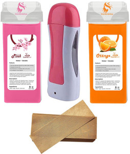 RELDOR Pink and Orange Wax Refill With Painless Waxing Roll Machine and ...
