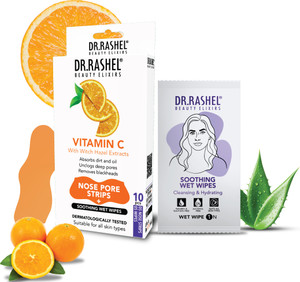 DR.RASHEL Vitamin C Nose Strip & Wet Wipes for Whiteheads & Blackheads ...