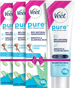 Veet Pure Hair Removal - Sensitive Skin Cream 100g,Set Of 3 Cream ...