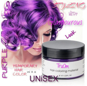 TruOm Purple Wax Temporary Hair Styling Color Mousse (Unisex) Hair Wax ...