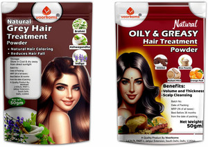 voorkoms Natural Grey Hair Treatment & Oily & Greasy Hair Powder For ...