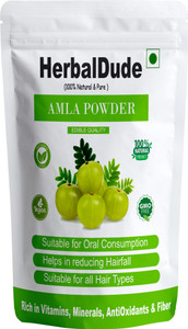 HERBALDUDE Amla Powder for Hair Growth, Drink, Eating & Face, Amla ...