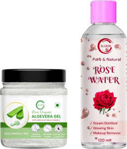 slukrl Aloe Vera Gel Pure and Gulab Jal Natural Combo Pack - Price in ...