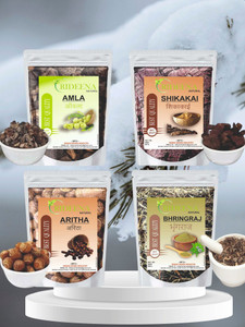 Rideena Natural & Organic Dry Amla Raw Reetha Raw Shikakai Raw Bhringrj ...