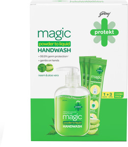 Godrej Protekt Magic Powder to Liquid Neem and Aloe Vera Hand Wash ...