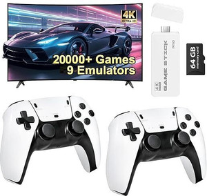 LoXy 4K Ultra HD Game Stick Pro with 2 Wireless Controllers, 2.4G ...