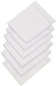 VIE ELEGANTO Snow White Plain Extra Large Handkerchief ["White ...