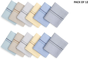 Wanzhow Large Cotton Handkerchiefs Hanky Kerchief For Men White Striped ...