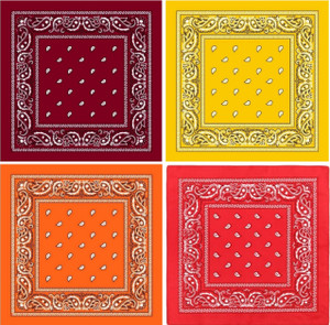 LOHAGARH TREND Paisley Print Handkerchief ["Maroon","Yelllow","Orange ...