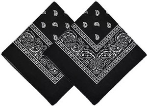 UQCKON BLACK- Unisex Bandana For All Ages - 20" x 20" ["BLACK ...
