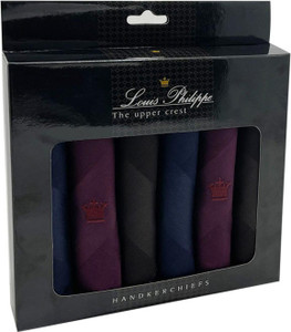 LOUIS PHILIPPE Men's Cotton ["Brown, Navy, Maroon"] Handkerchief - Buy ...