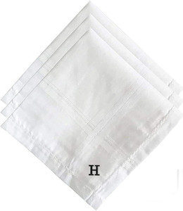Mrunals Fashion Cotton Handkerchief initial "H" for Men, (Pack of 3 ...