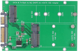 Mak World M.2 NGFF & Msata to SATA Adapter Card MSATA SSD to SATA III ...