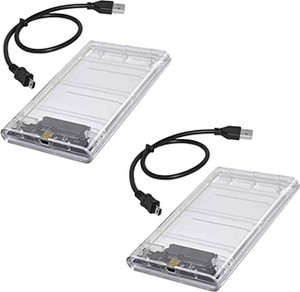 Ranz Combo of 2x 2.5Inch SSD/HDD USB 2.0 Transparent Enclosure for ...