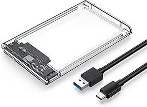 ULTRABYTES Type C TRANSPARENT SATA SSD CASING 2.5 inch Shock Resistant ...