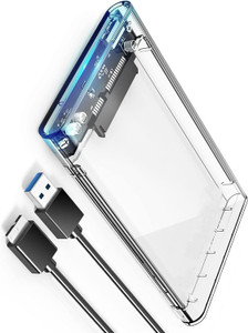 SAENTE USB 3.0 External HDD SSD Case – 2.5” Transparent High-Speed Case ...
