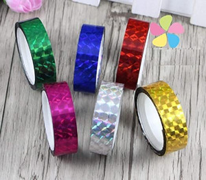 Lizza Shining Color Glitter Cello Tapes for Art & Craft Tape Pack of 12 ...