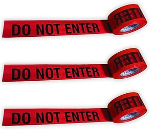 MPL Do Not Enter Barricade Tape 3 Inch X 300 Meter, Red with Bold 300 m ...
