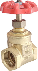TMIS DN20 Brass Gate Valve 3/4 inch 20mm Female Thread Heavy Brass ...