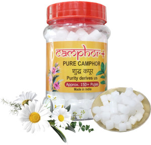 CAMPHOR PLUS Tablets 100% Pure and Transparent Kapoor (100gm Jar Pack ...