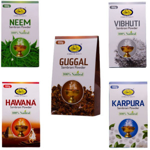 Cycle Sambrani Powder Combo Pack - Guggal, Hawana, Vibhuti, Karpura ...