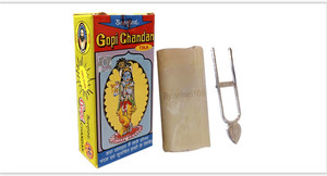 srihari108 Natural Gopi Chandan Tika 140gm with Tulsi Shape Tilak Stamp ...
