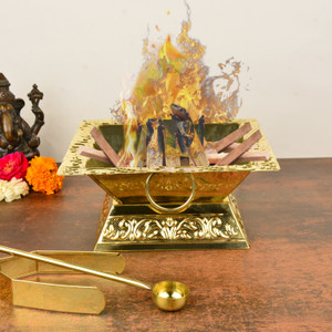 Style My Way Premium Brass Hawan Kund Set (Havan Kund , Stand , Suchi ...