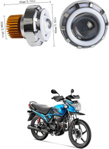 PECUNIA High/Low Beam LED Projector Lens Dual Angel Devil Eye Head Lamp ...