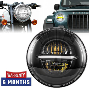 Atoray LED Headlight for Royal Enfield, Mahindra Thar, Bullet Electra ...