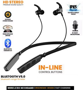 HUG PUPPY Bluetooth Headphone with Super Extra Bass Neckband Mic ...