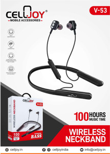 CellJoy V-53 Extreme Bass BT Neckband(100Hrs palyback Bluetooth Gaming ...