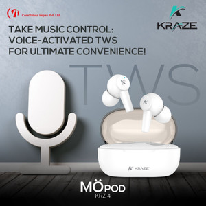 KRAZE EARBUDS MOPOD WITH TOUCH CONTROLS, VOICE ASSISTANCE & 15 HRS ...
