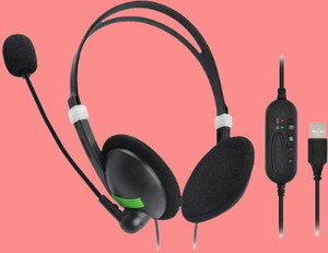 ASTRUM On-ear USB PC wired headset With Mic ,USB input for Mic & audio ...
